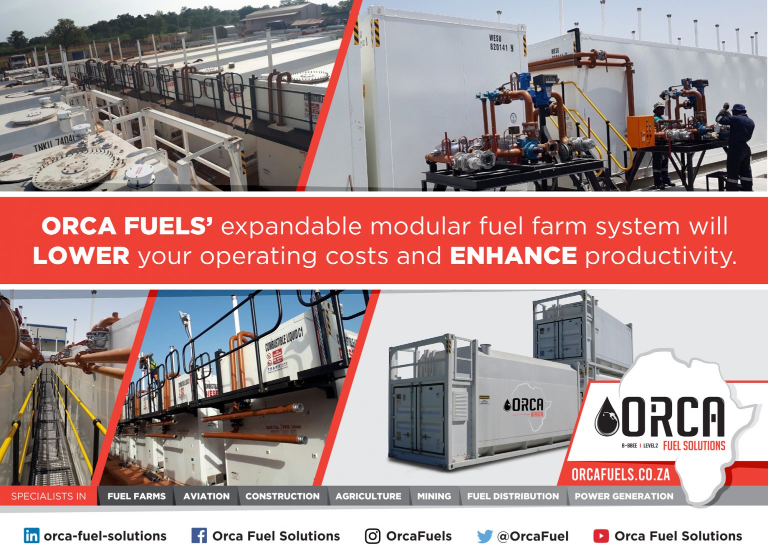 LOWER operating costs. ENHANCE Productivity. — Orca Fuel Solutions | Africa
